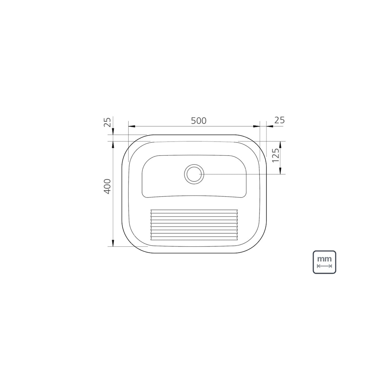 Tanque de encaixe 34 L em aço inox acetinado 50x40 cm OUTLET Tramontina ...