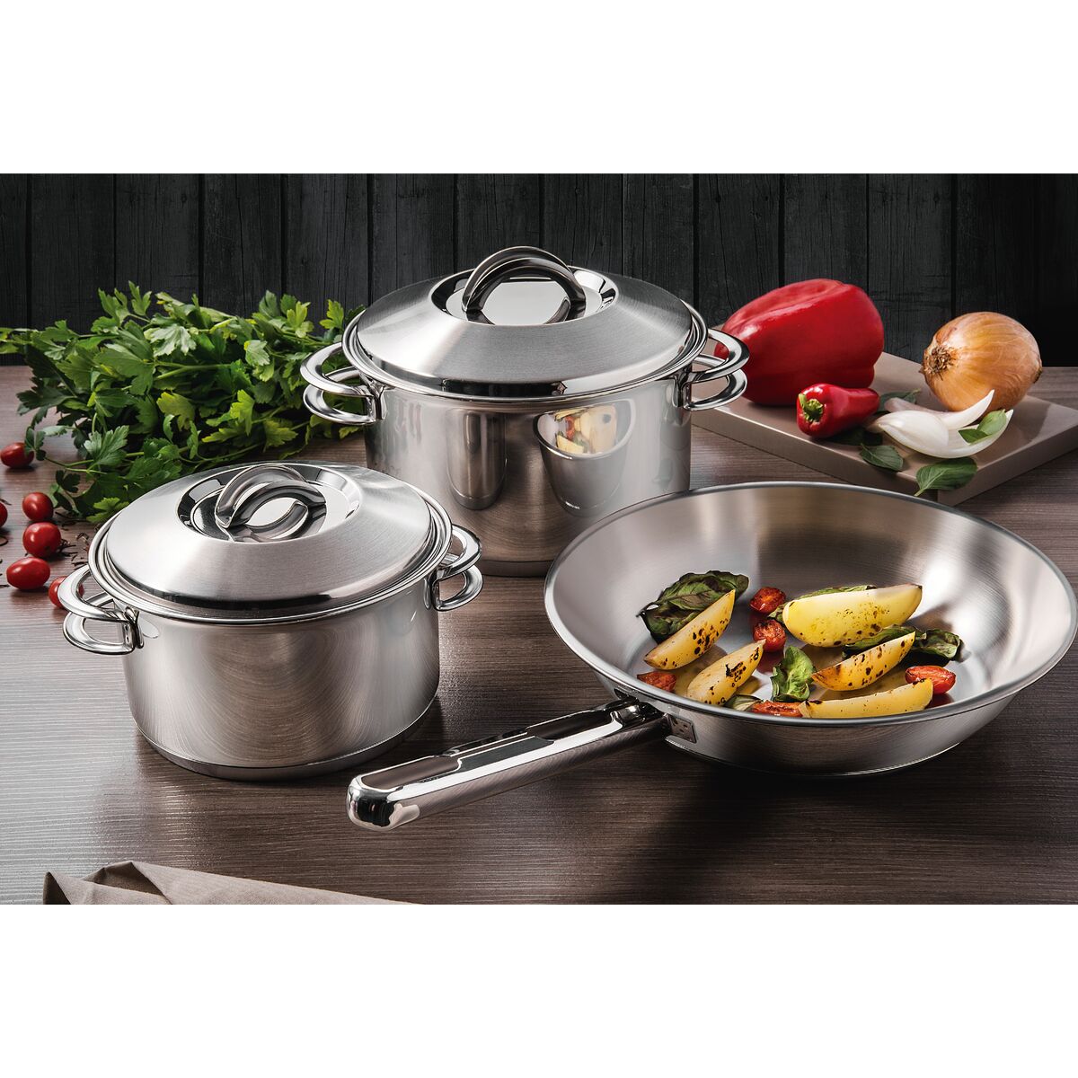 Frigideira Tramontina Allegra Aço Inox com Fundo Triplo 24 cm 2,1 ...