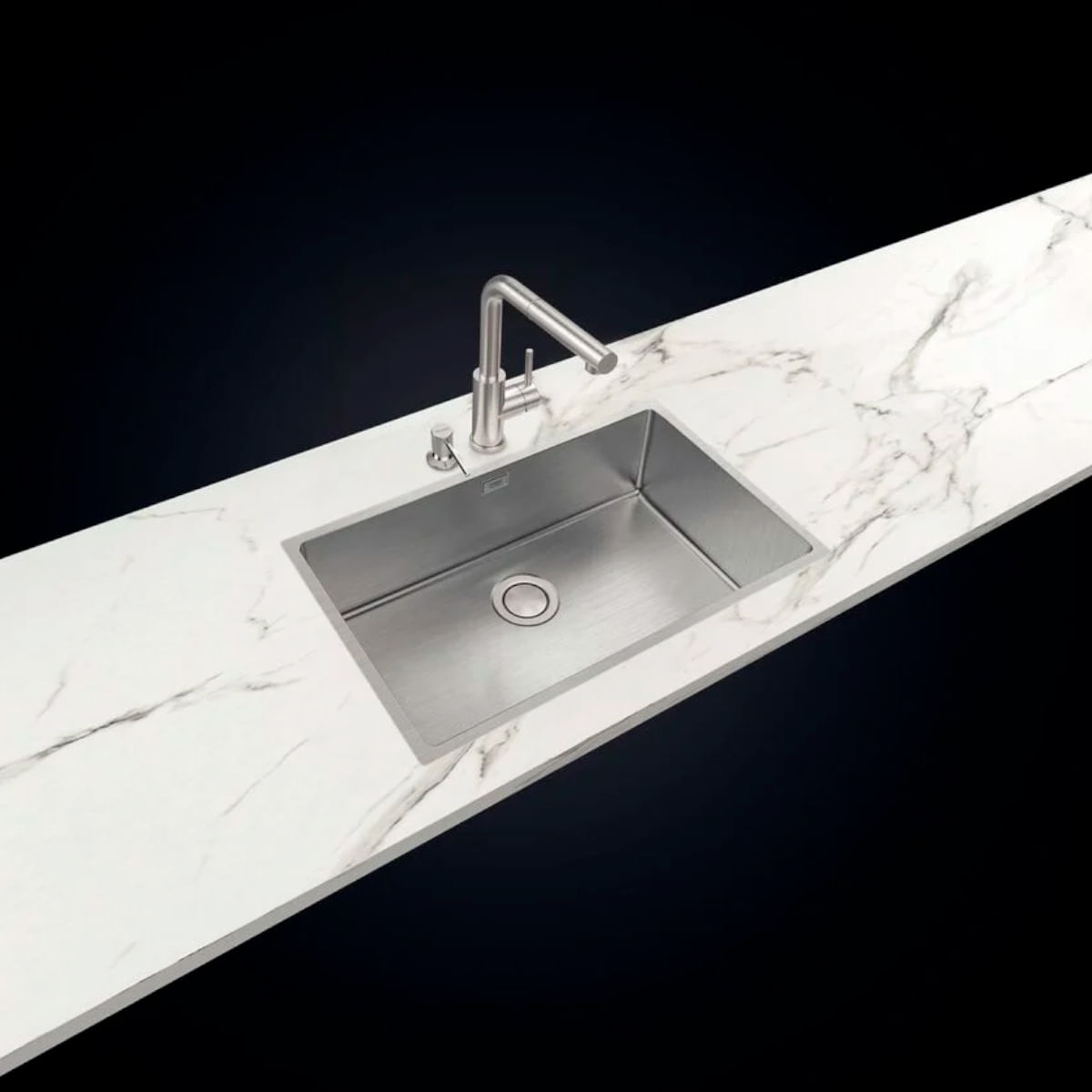 Cuba Tramontina Quadrum 70 em Aço Inox com Acabamento Scotch Brite 70 x ...