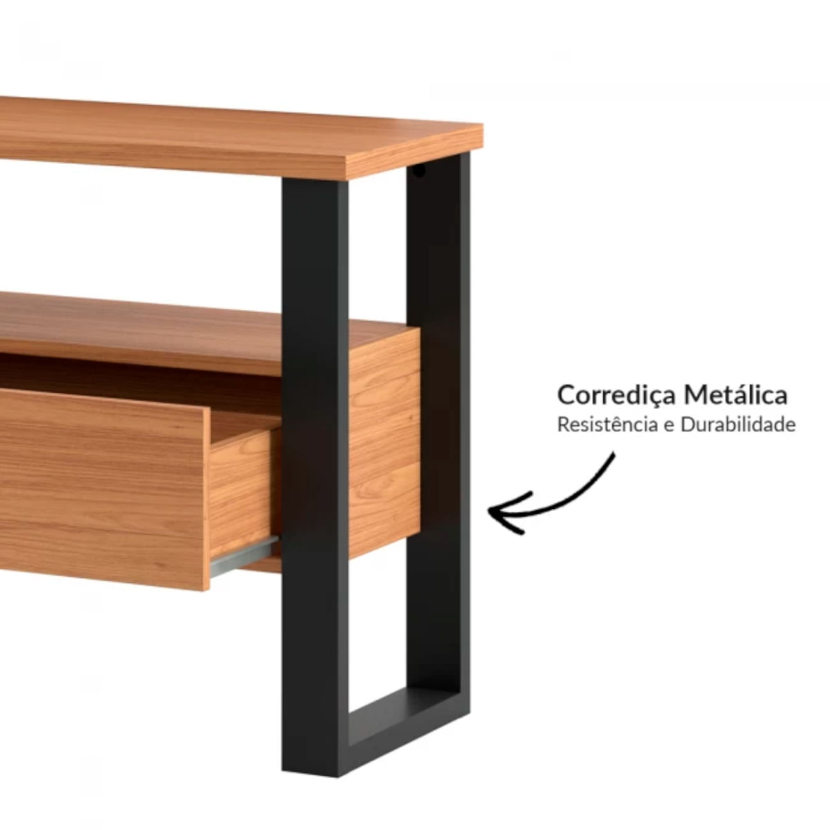 Rack para TV Até 55 Polegadas em MDF 140 cm 1 Gaveta Freijó Preto Dalla ...